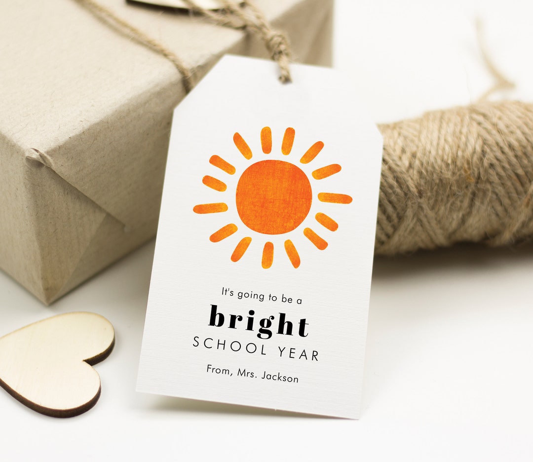 Back to School Gift Tag, First Day of School Tag, Bright School Year ...