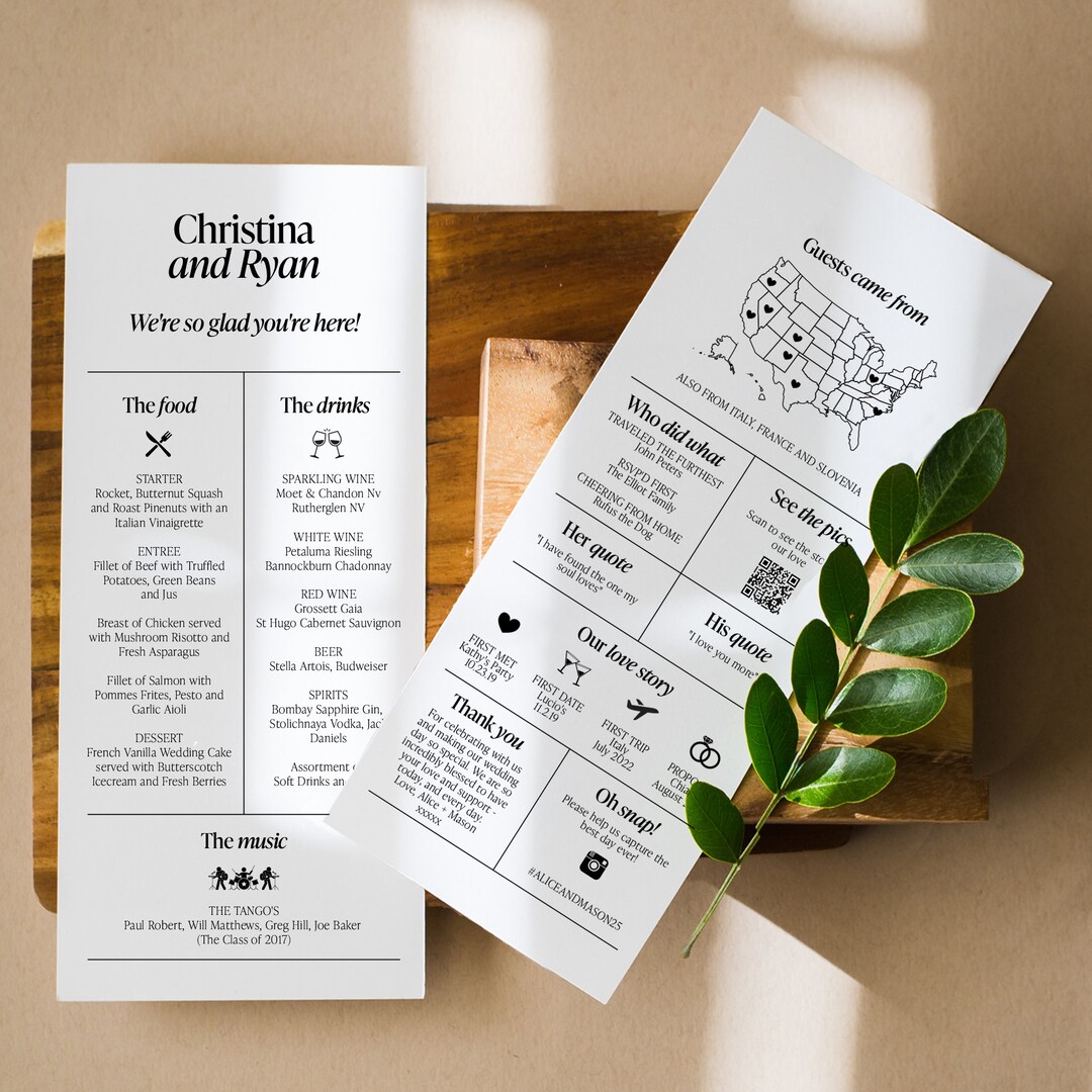 Infographic Wedding Menu, Menu Information, Wedding Icons, Our Love ...