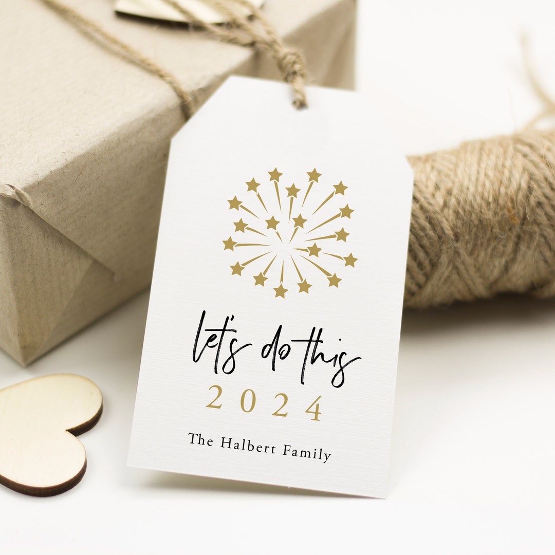 Let's Do This 2024 Gift Tag, Gold Happy New Year Gift Tag, HNY Gift ...