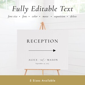 Reception This Way Sign, Wedding Reception Printable, Directions Sign ...