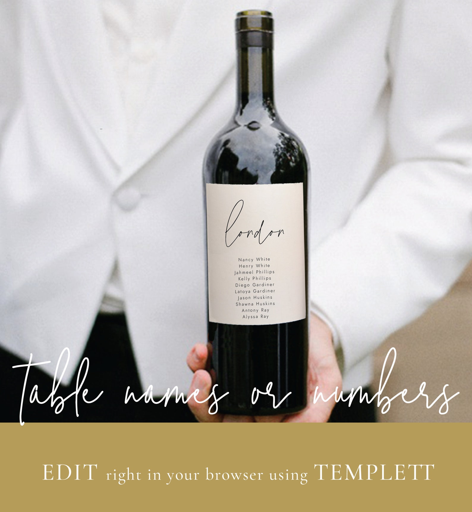 Minimalist Wine Label Seating Plan Wedding Table Label - Etsy
