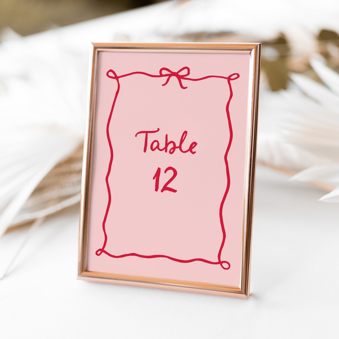 Quinceanera Table Numbers, Whimsical Bow Table Decor, Modern Mis Quince ...