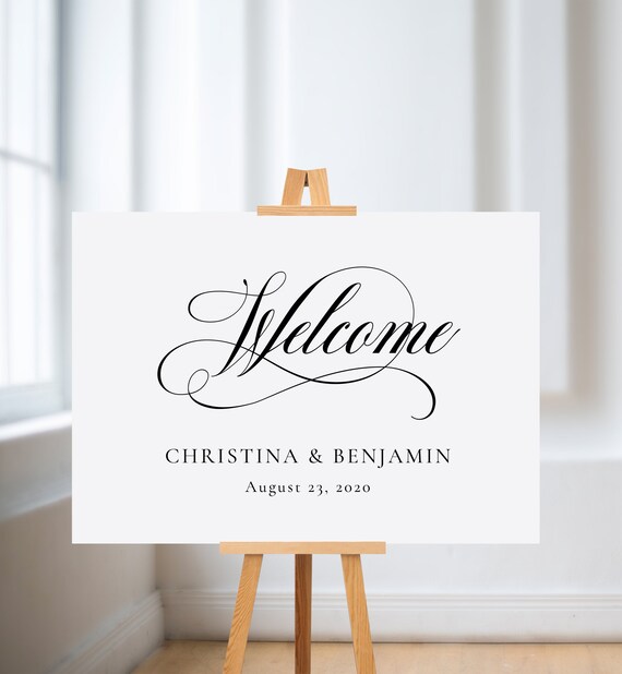 Welcome to Our Wedding Sign Calligraphy Welcome Sign Welcome | Etsy