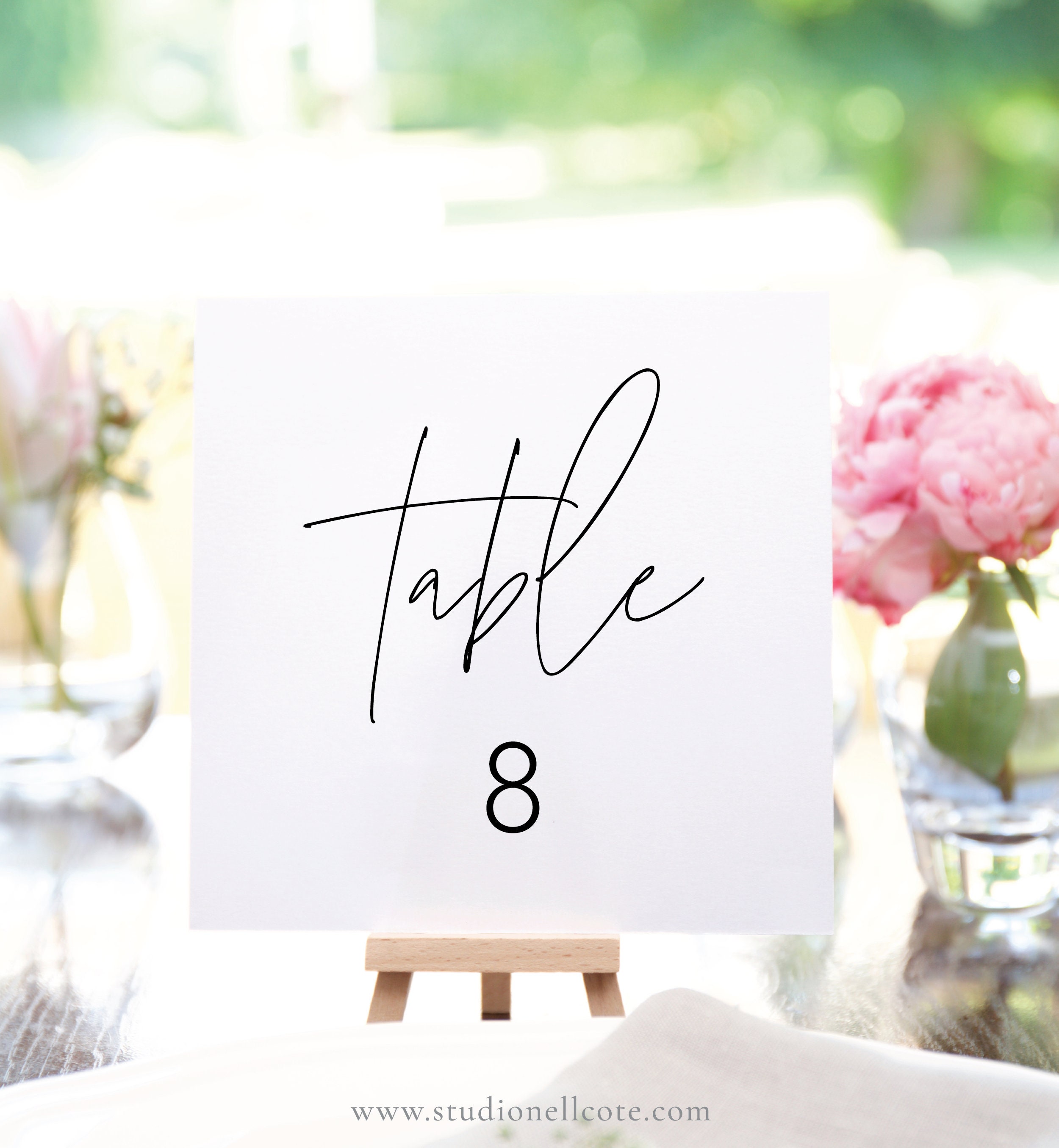 Modern Table Number Template-square Printable Table Numbers - Etsy