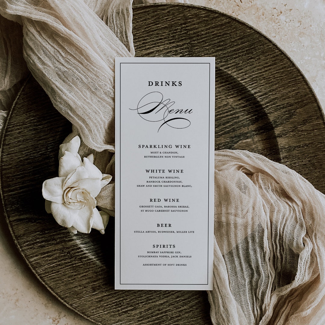 Manhattan Bar Menu, Elegant and Timeless Drinks List, Wine and Beer ...
