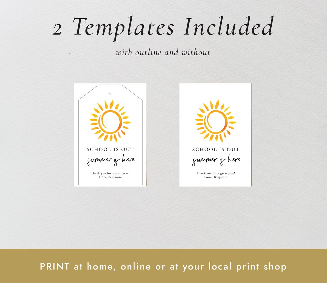 School is Out Summer is Here Gift Tags End of School Favor - Etsy