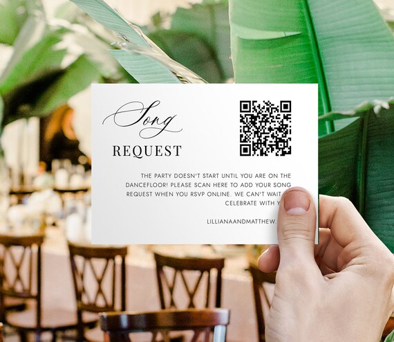 Bold Modern Song Request Card With QR Code Song Request - Etsy