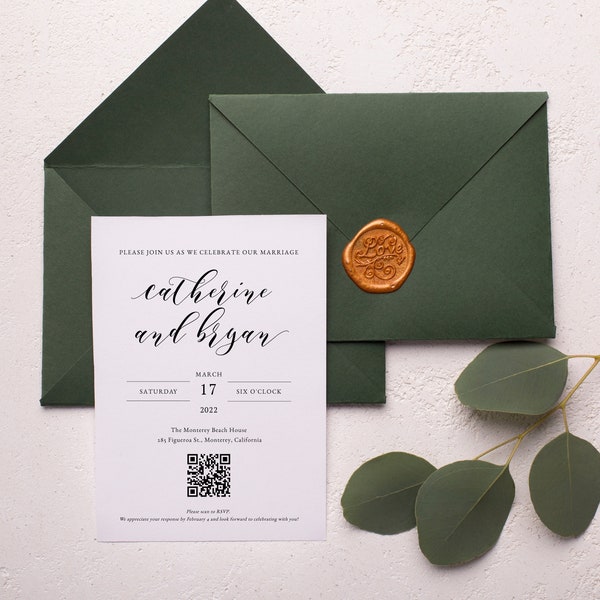 Bar Code Wedding Invitation - Etsy