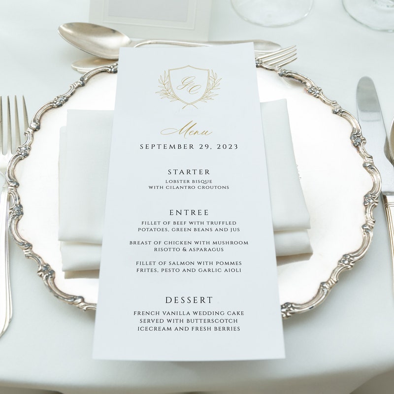 Monogram Menu - Etsy