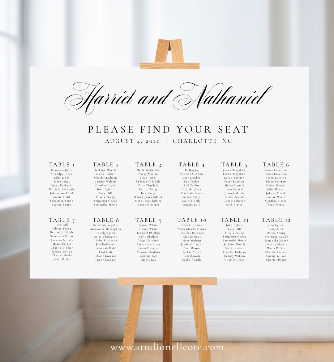 Seating Chart Poster - Find Your Table Chart, Studio Nellcote DIY ...
