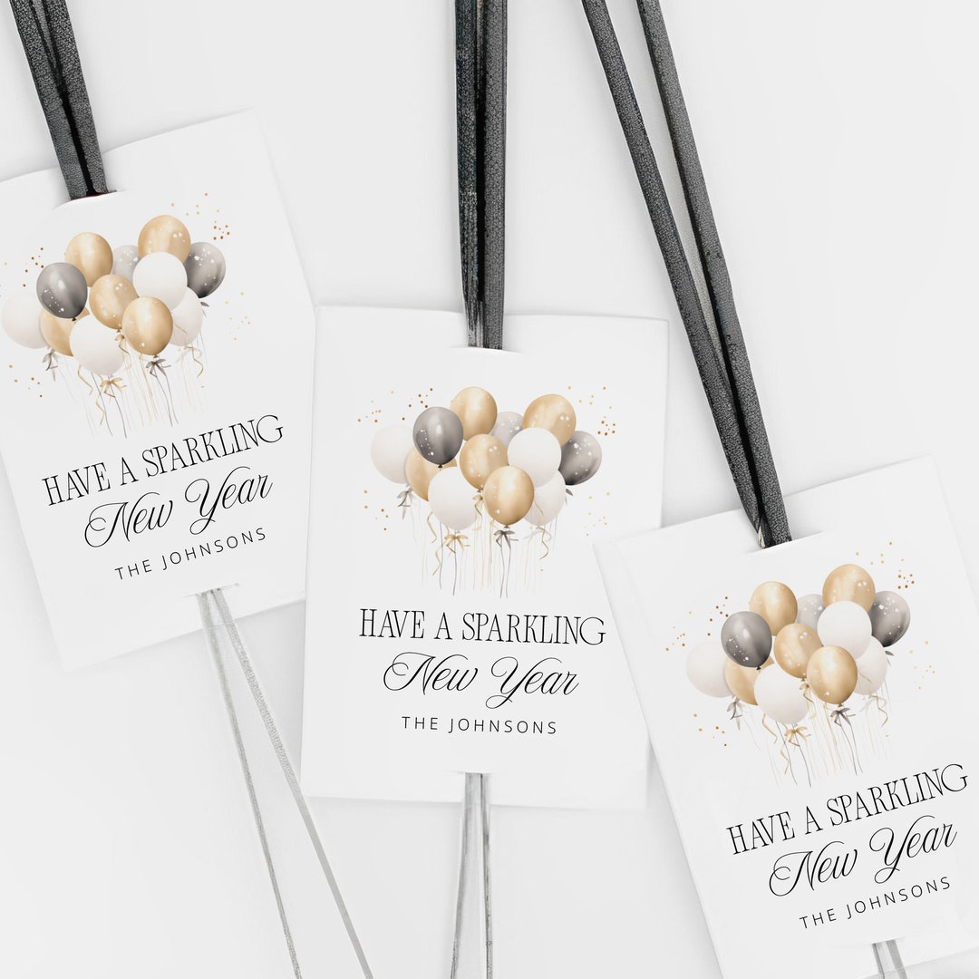 Have a Sparkling New Year Sparkler Tag, Printable NYE Party Template ...