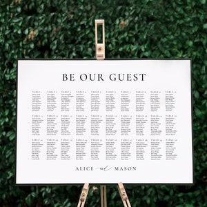 Be Our Guest Seating Chart Template, Classic Minimalist Seating by ...