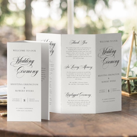 Wedding program cover template | Beachweddingtips.com