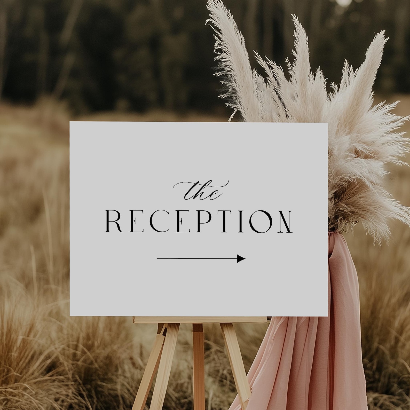 Reception This Way Sign, Wedding Reception Printable, Directions Sign ...