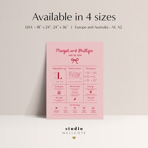 Bow Infographic Wedding Sign, Unique Whimsical Welcome, Fun Signage ...