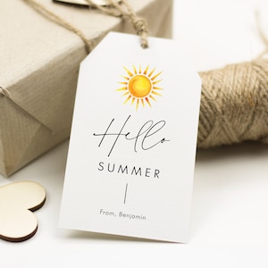 Hello Summer Gift Tags, End of School Favor Tag, Sunshine Gift Tags ...
