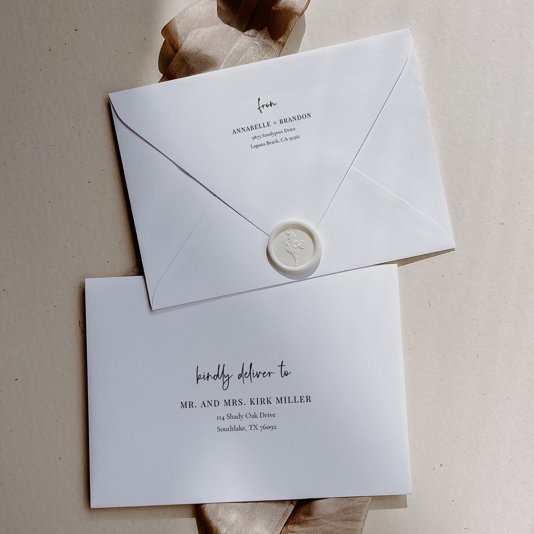 Modern Envelope Template, Instant Download, Modern Initials, DIY ...