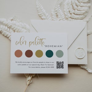 Gold QR Color Palette Card QR Code Attire Insert Dress Code - Etsy