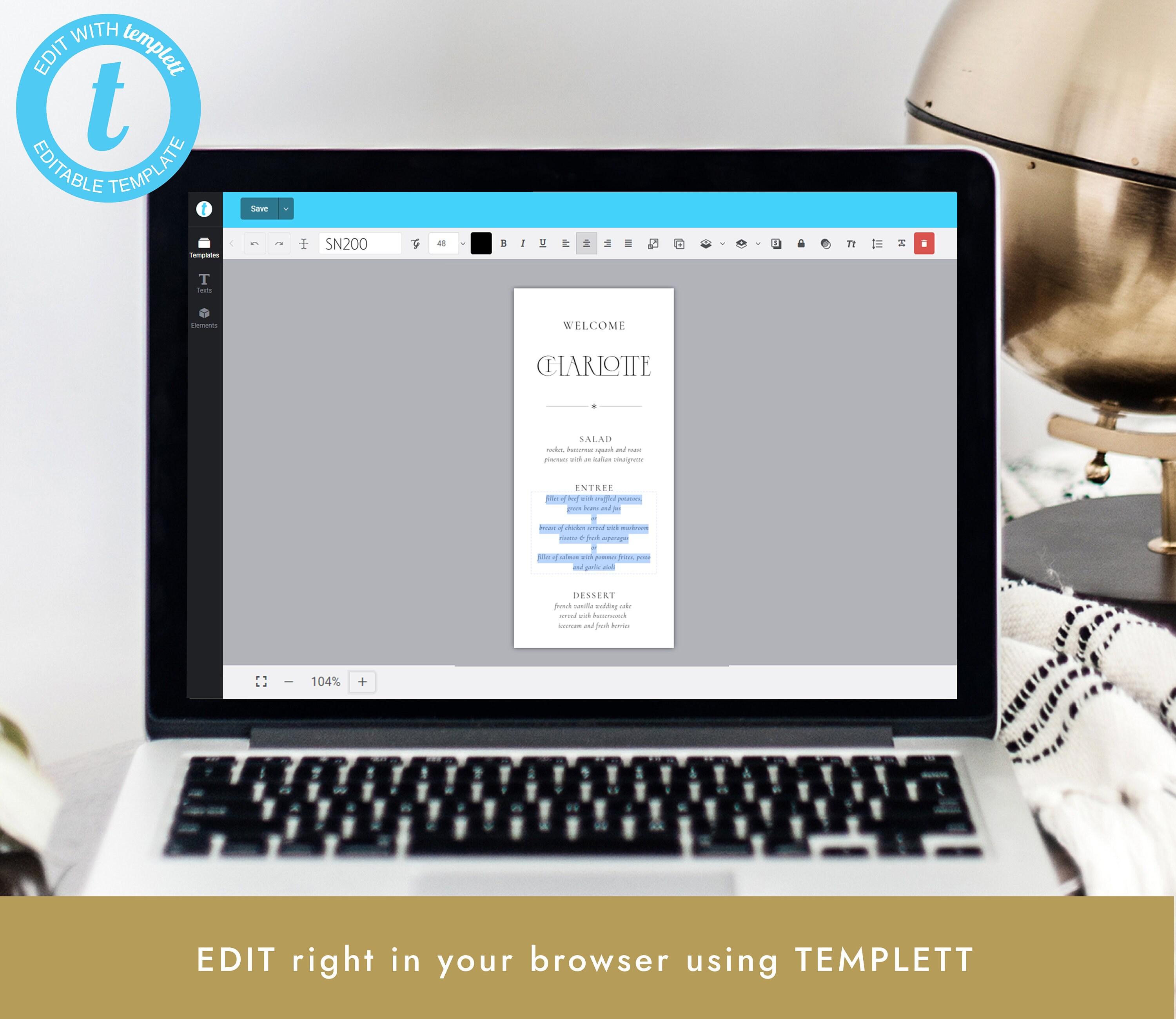 Luxury Guest Name Menu Template Let's Eat Menu Art Deco - Etsy