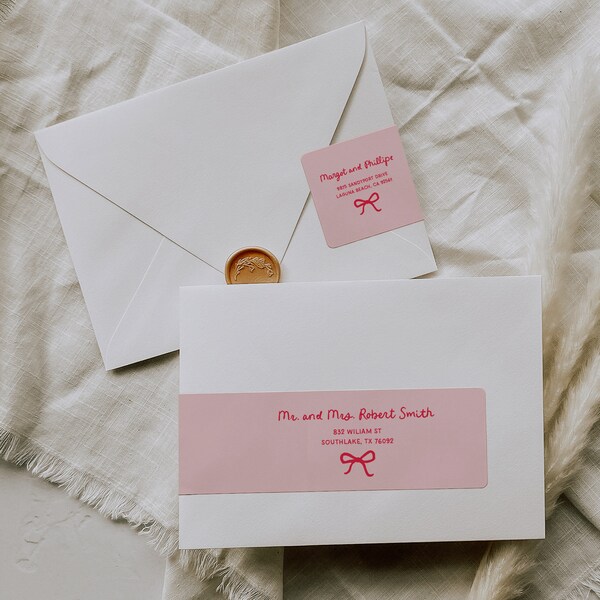 Coquette Bow Envelope Labels - Etsy