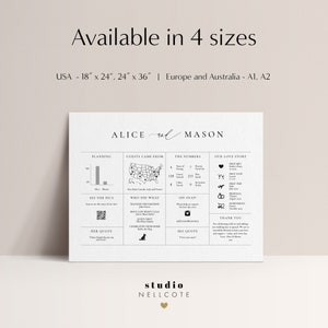 Infographic Wedding Sign, Unique Wedding Welcome, Fun Wedding Sign With ...