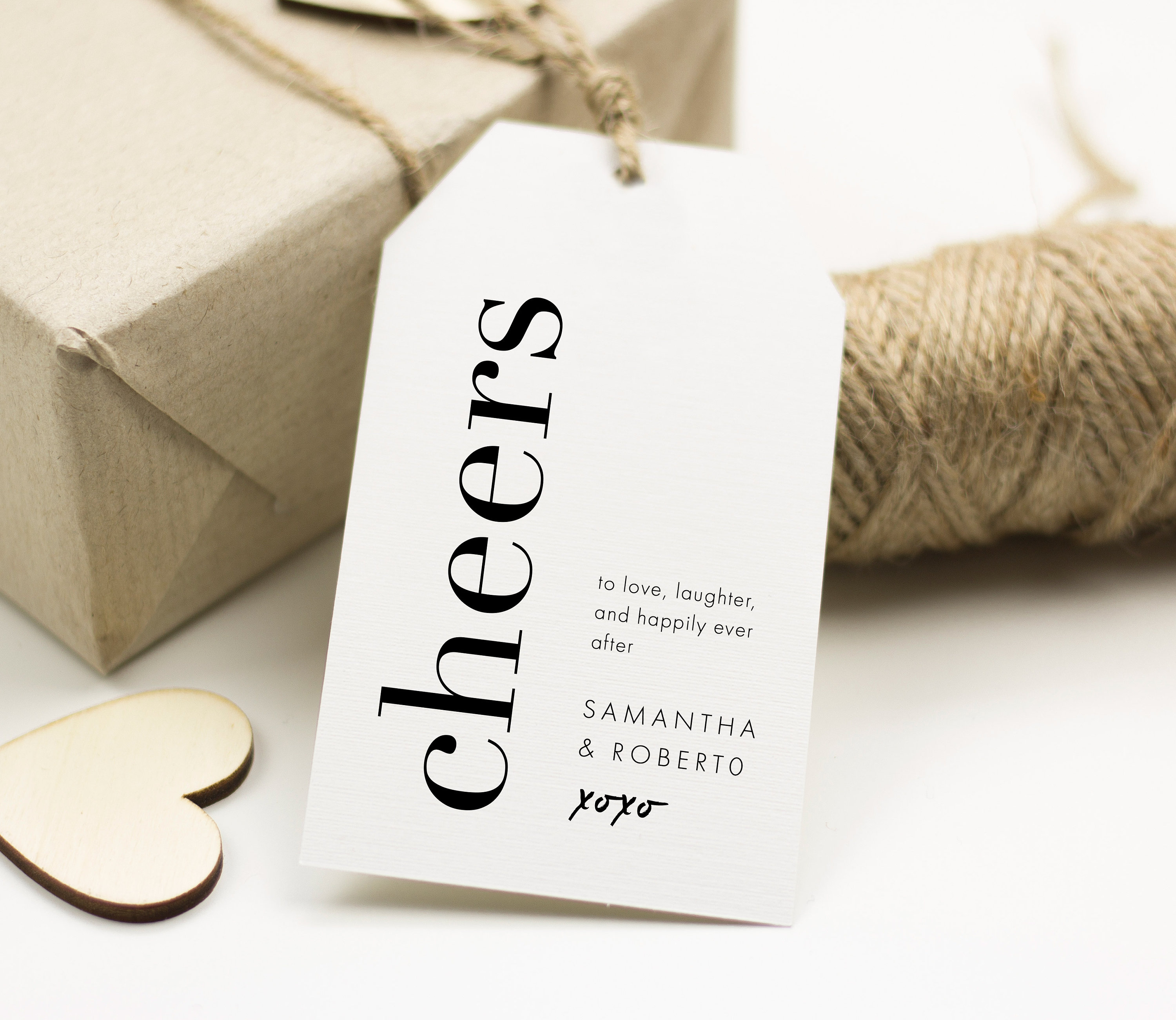 Modern Bold Cheers Gift Tag Template, Printable Gift Tag With Line ...