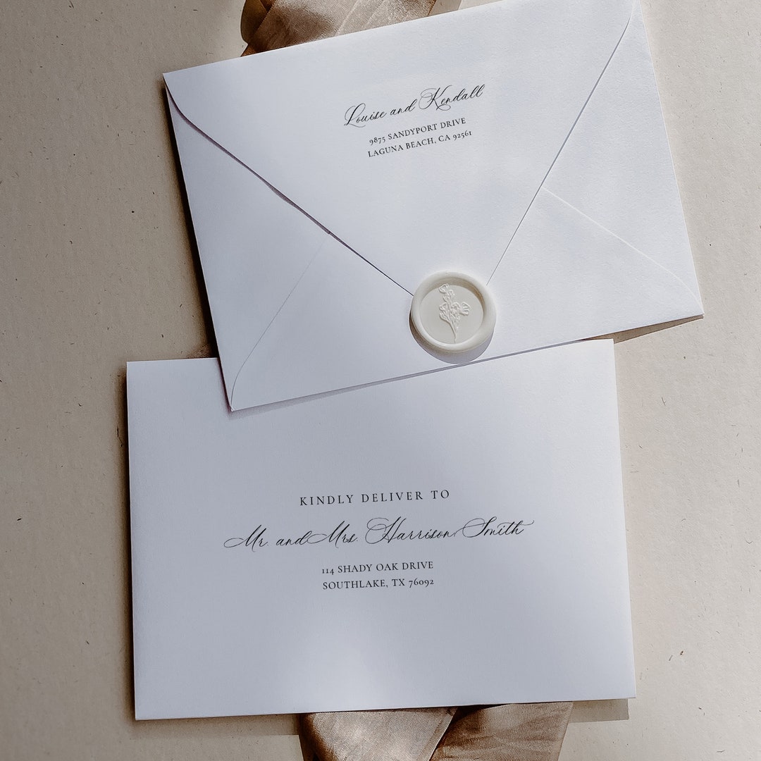 Elegant Calligraphy Wedding Envelopes, Instant Download, Unique DIY ...