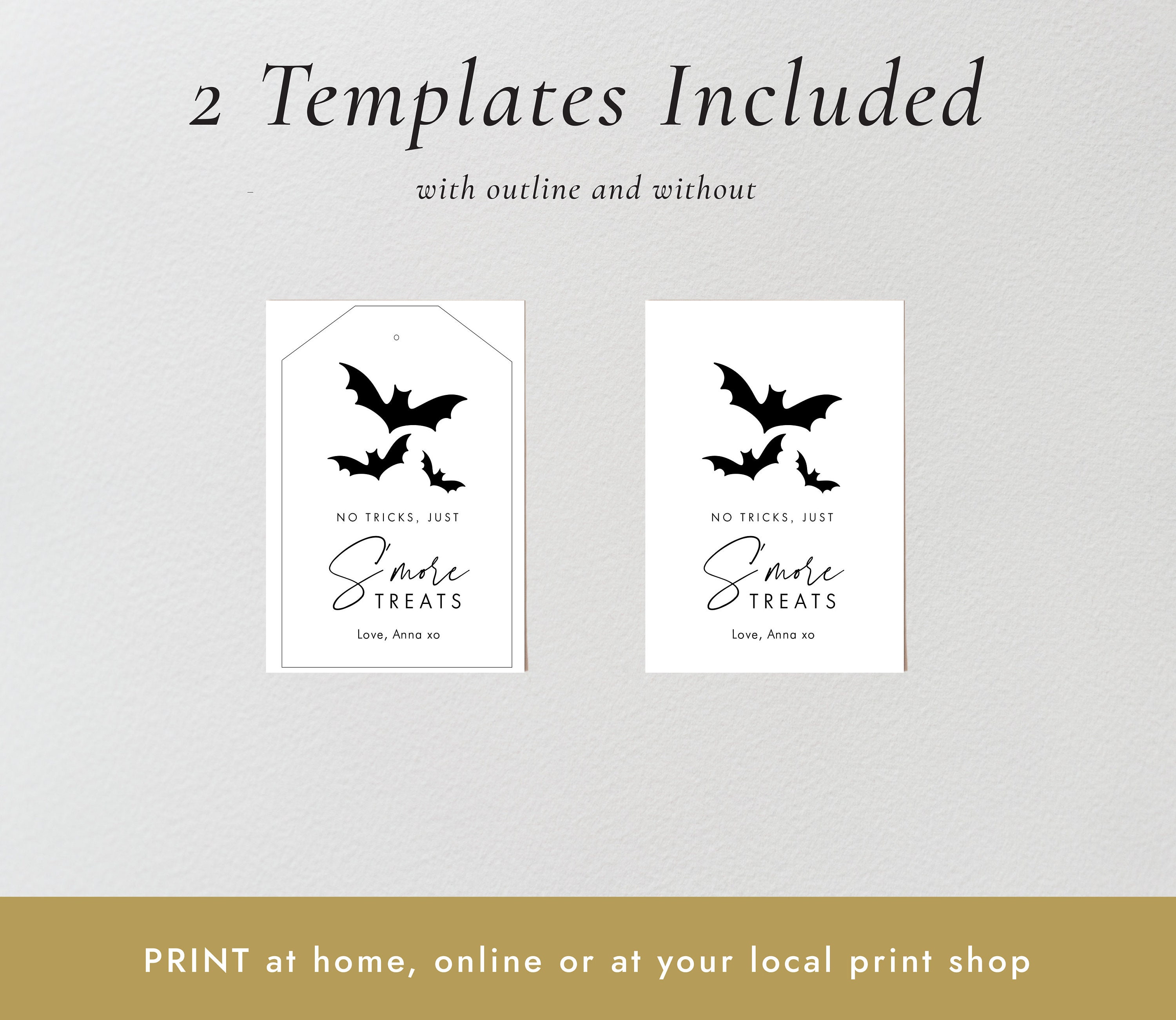 Scary Bats Smore's Halloween Gift Tags Halloween Label | Etsy