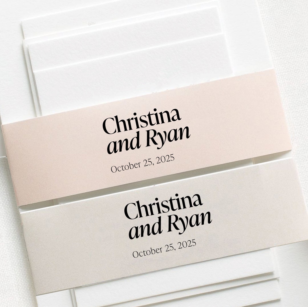 Belly Band for Invitations, Printable Ultra Minimalist Bellyband ...
