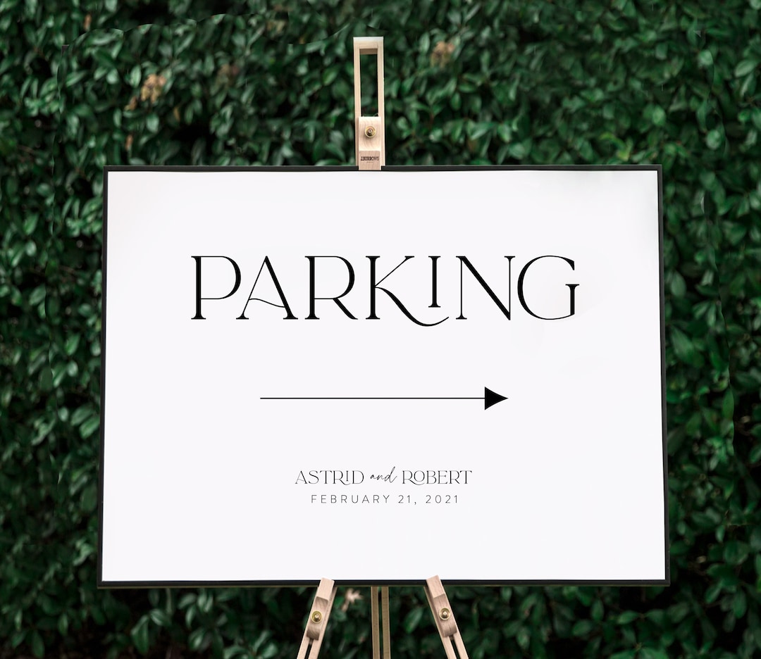 Wedding Parking This Way Sign, Modern Luxe Directional Sign, Reception ...