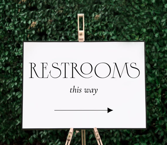 Restrooms This Way Sign Wedding Restrooms Printable Luxury - Etsy