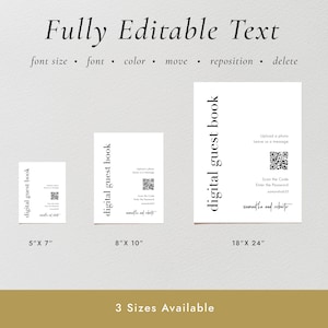 Modern Bold Digital Guest Book Sign, QR Code Guest Book, Online ...