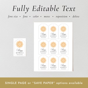 Happy Diwali Gift Tags, Editable Deepawali Gift Tags, Diwali Rangoli ...