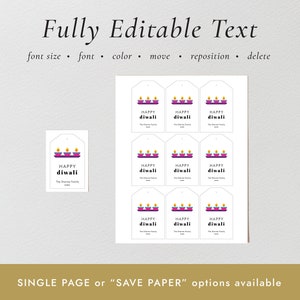 Printable Diwali Gift Tags, Deepawali Gift Tags, Indian Festival of ...