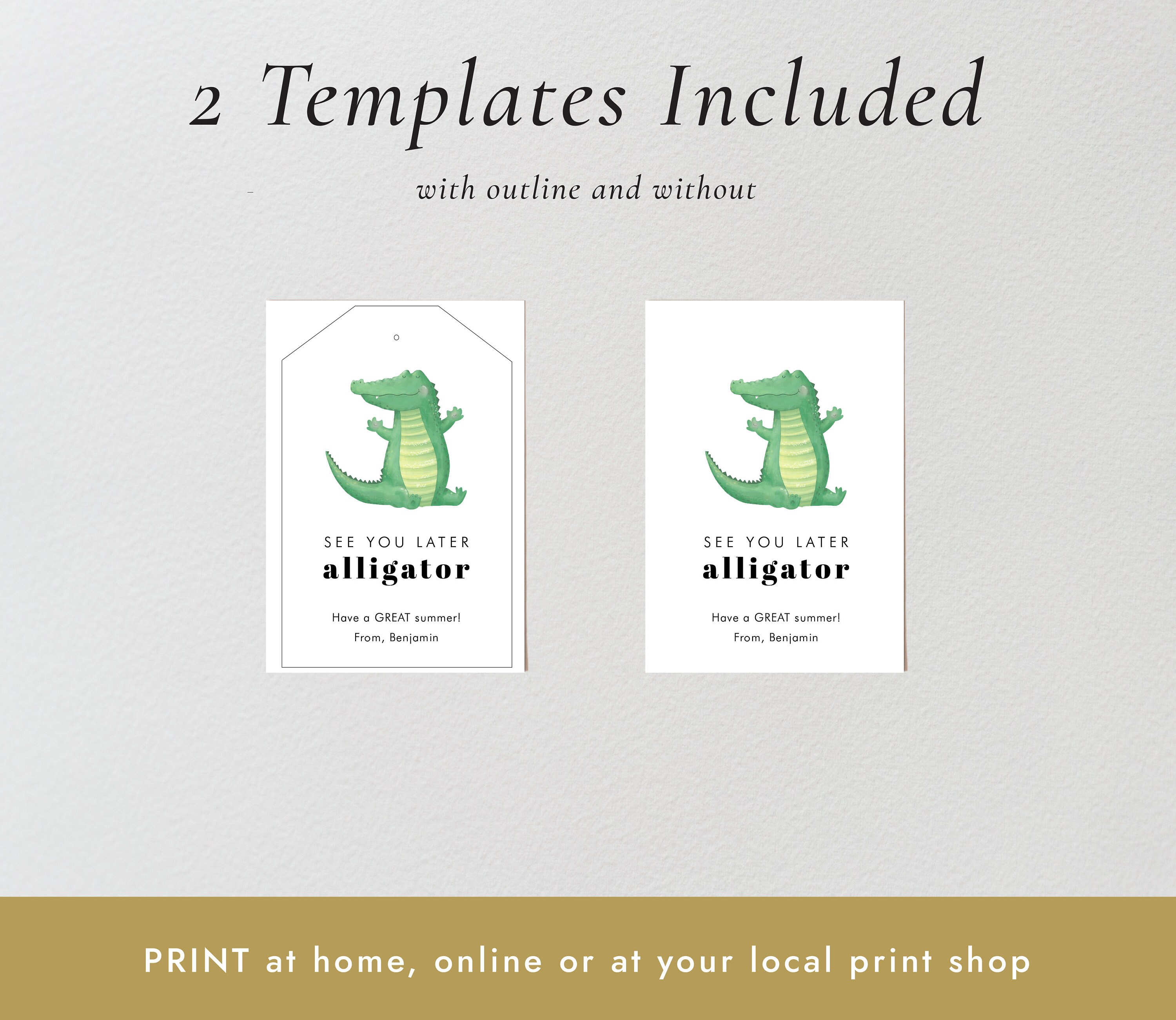 See You Later Alligator Gift Tags End of School Favor Tags - Etsy