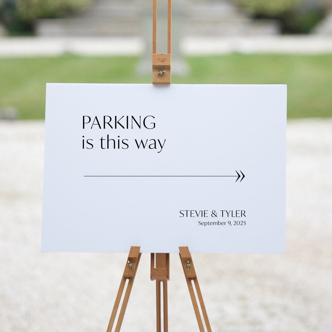 Wedding Parking Sign, Parking This Way Sign, Chic Directional Sign ...