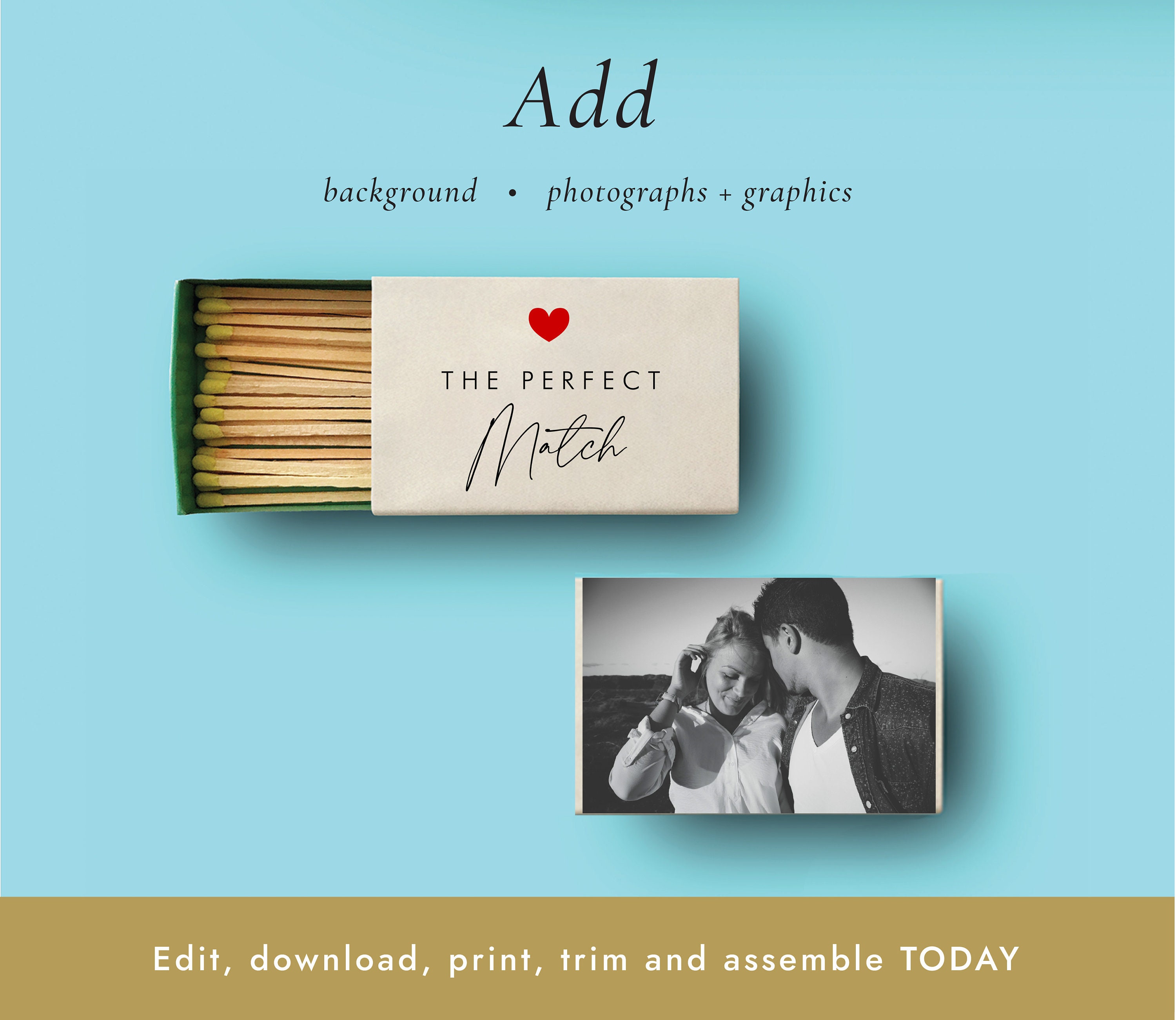 The Perfect Match Love Heart Template The Perfect Match | Etsy