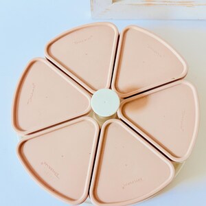 Vintage Tupperware Lazy Susan Revolving 6 Pie Wedge Shaped Containes in ...