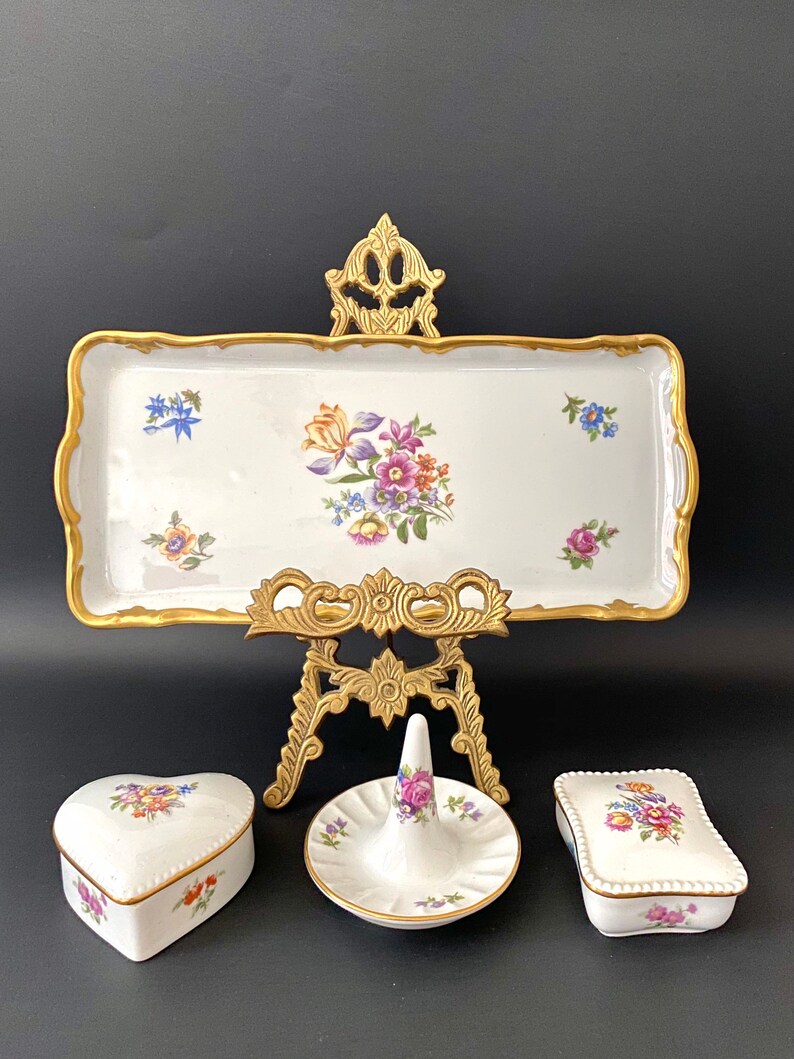 Vintage GDR Crown 1877 Porcelain Ring Holder Jewelry Boxes - Etsy