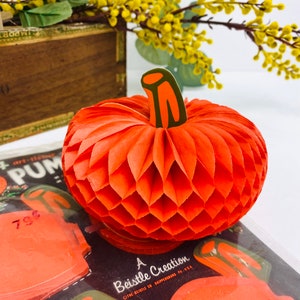 Vintage A Beistle Creation New Old Stock 4 Art Tissue Honeycomb Pumpkin ...