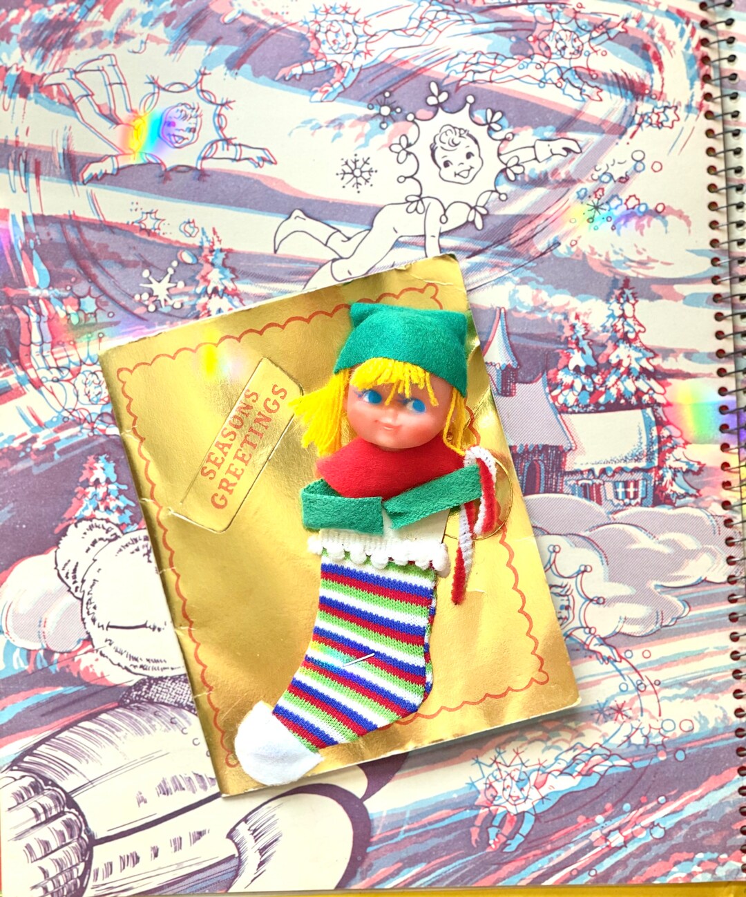Vintage Christmas Pixie Gift Card. - Etsy