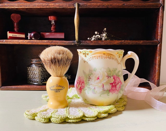 Antique German Porcelain Shaving Scuttle Mug With Shaving Brush. - Etsy