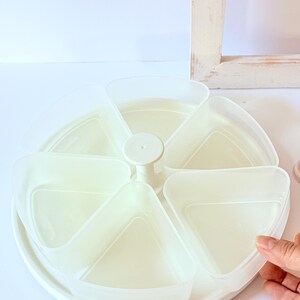 Vintage Tupperware Lazy Susan Revolving 6 Pie Wedge Shaped Containes in ...
