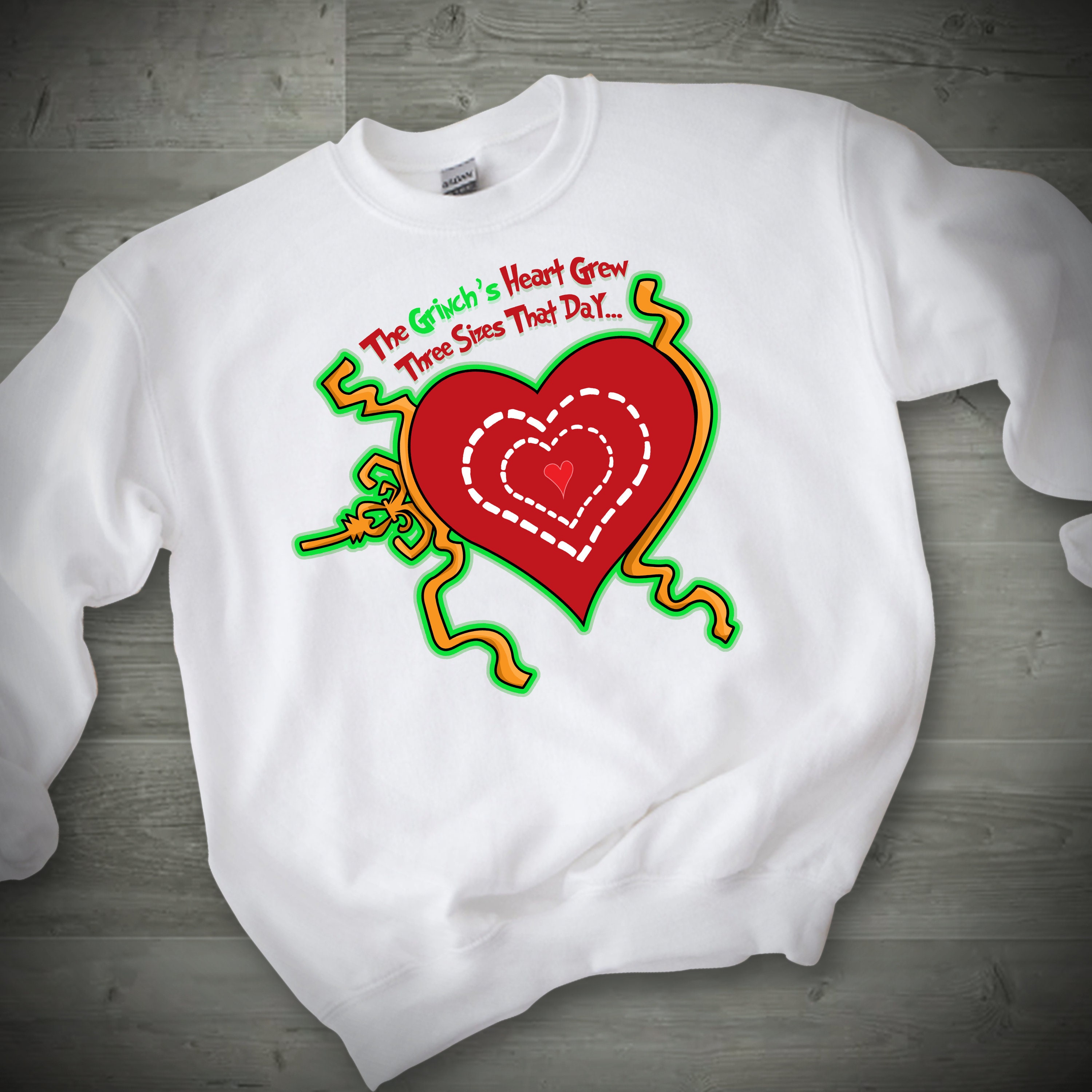 Heart Grew 3 Sizes Grinch PNG Christmas Shirt Decal - Etsy