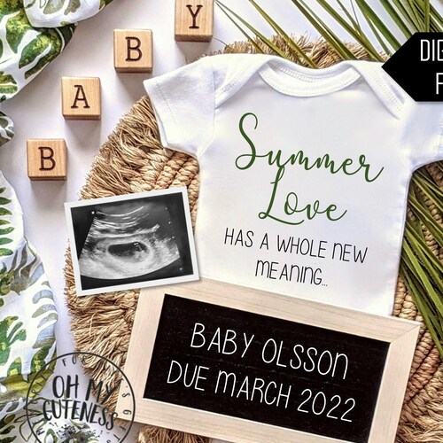 Summer Pregnancy Announcement Digital for Social Media baby - Etsy