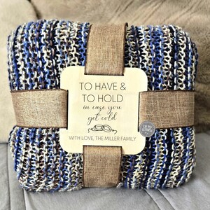 Wood Blanket Tag for Tying With Ribbon and Gifting | Personalized Gift ...