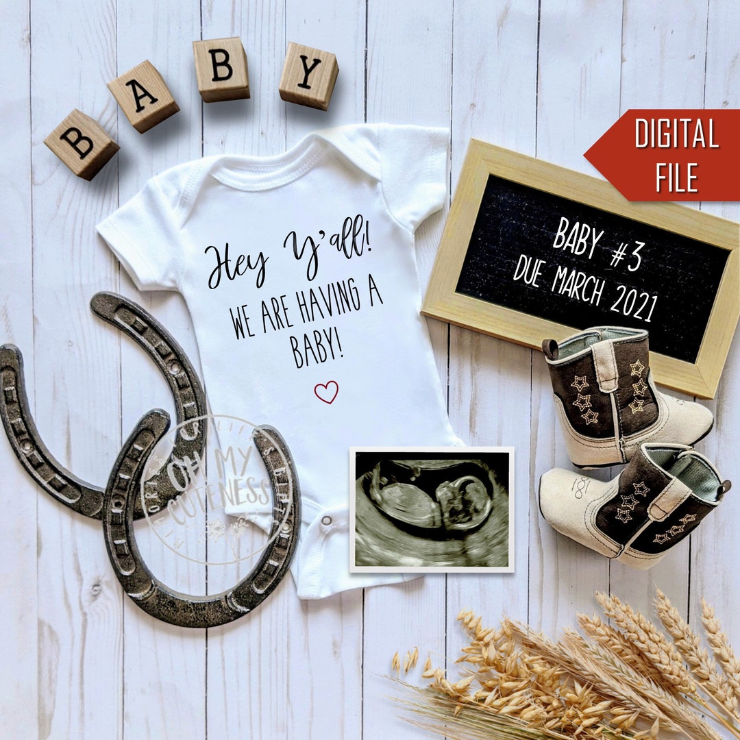 We're Having a Baby Y'all Digital Pregnancy Announcement | Country Baby ...