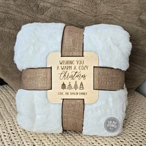 Wood Blanket Tag For Tying With Ribbon And Gifting Personalized Gift