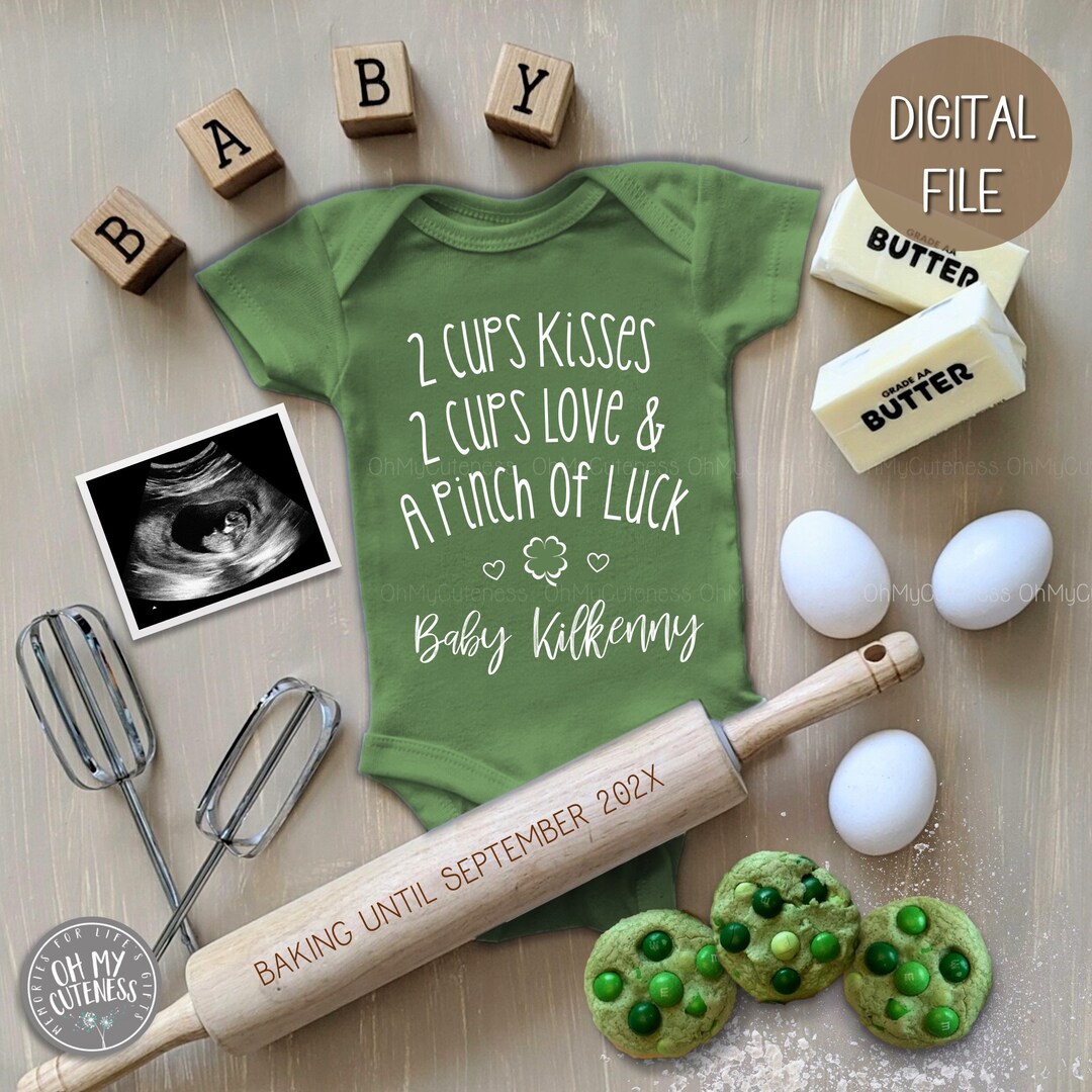 Pinch of Luck St Patrick Digital Pregnancy Announcement | Baking Baby ...
