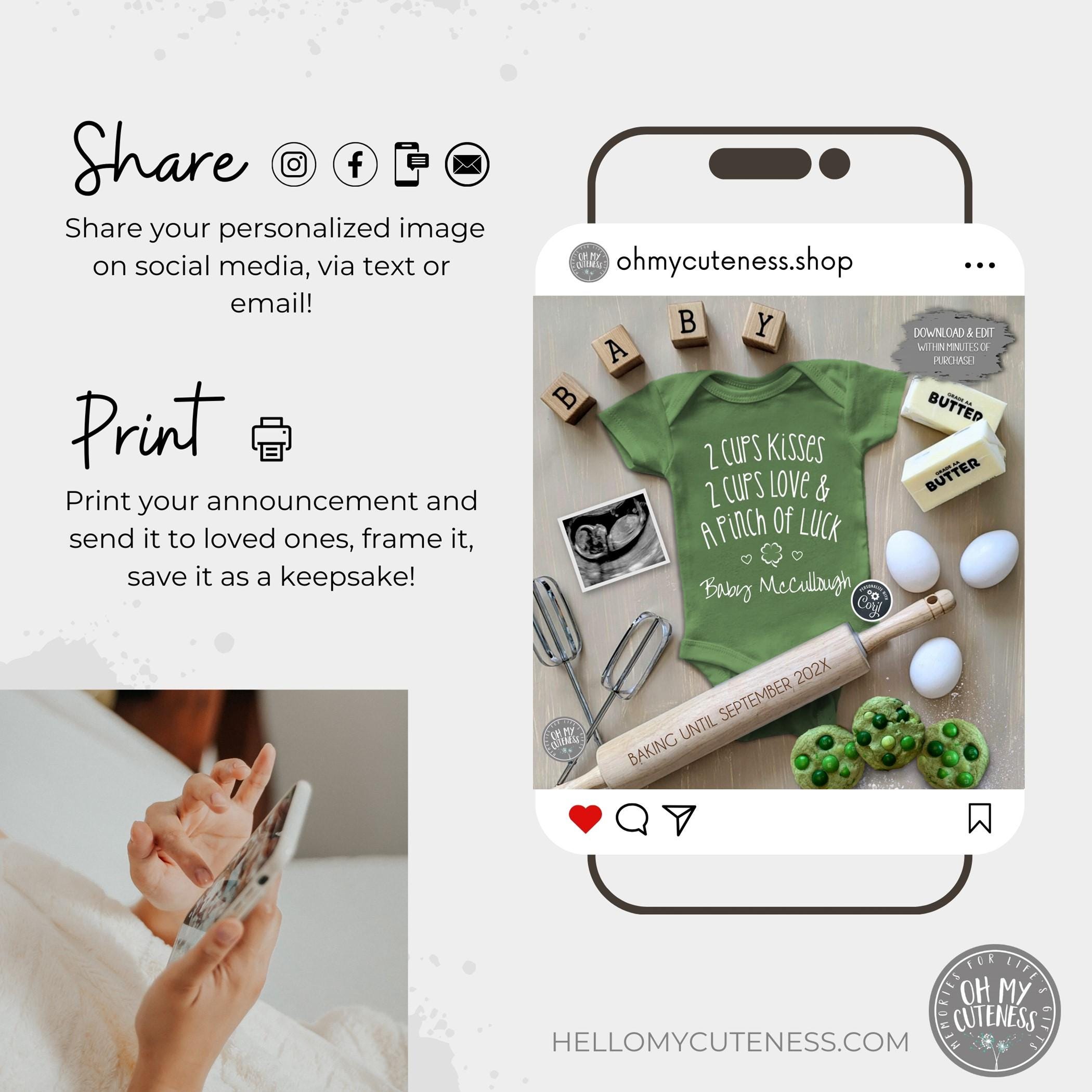 Pinch of Luck Instant Digital Pregnancy Announcement | St. Patrick Day ...